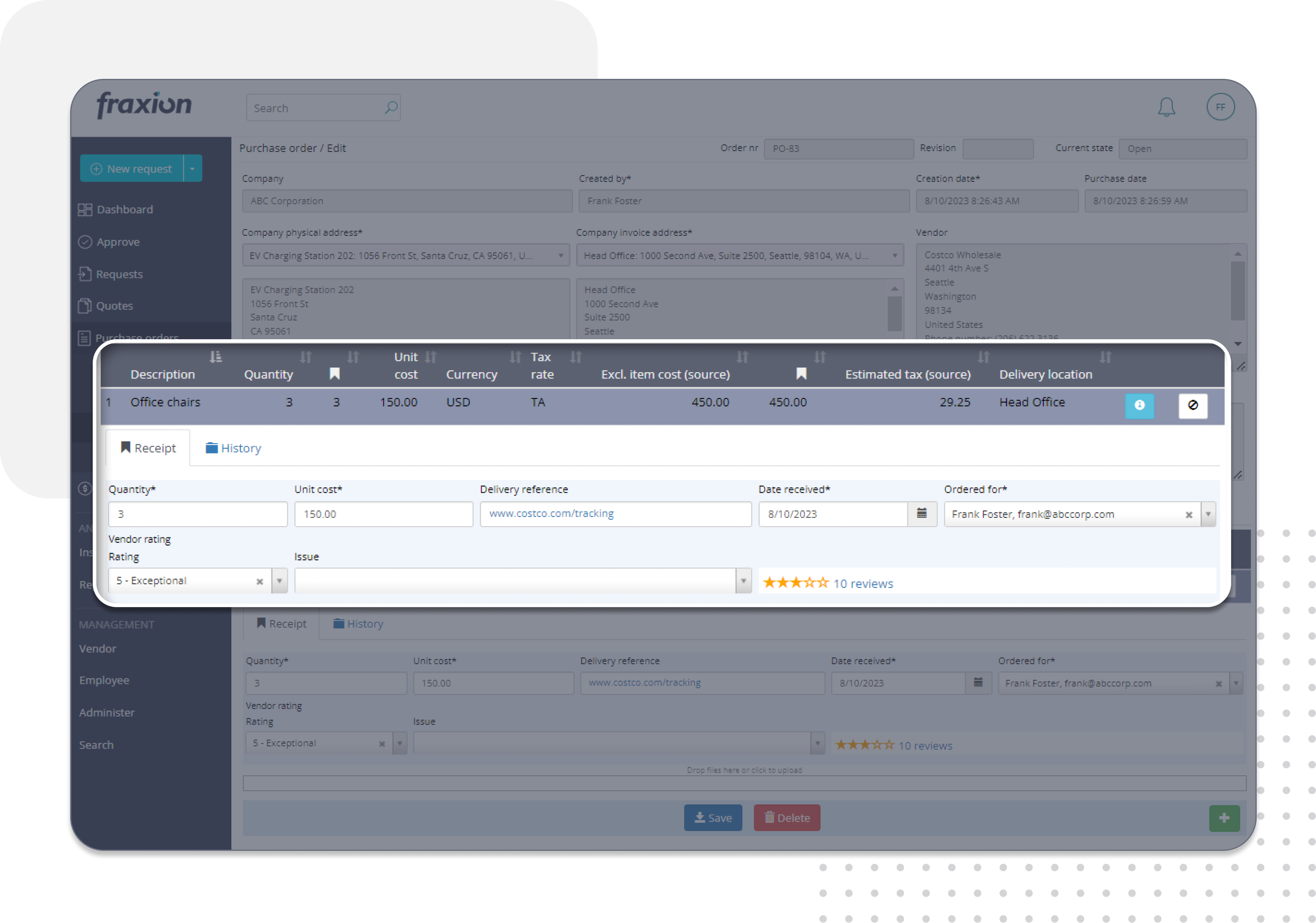 Purchase Order Software | Fraxion