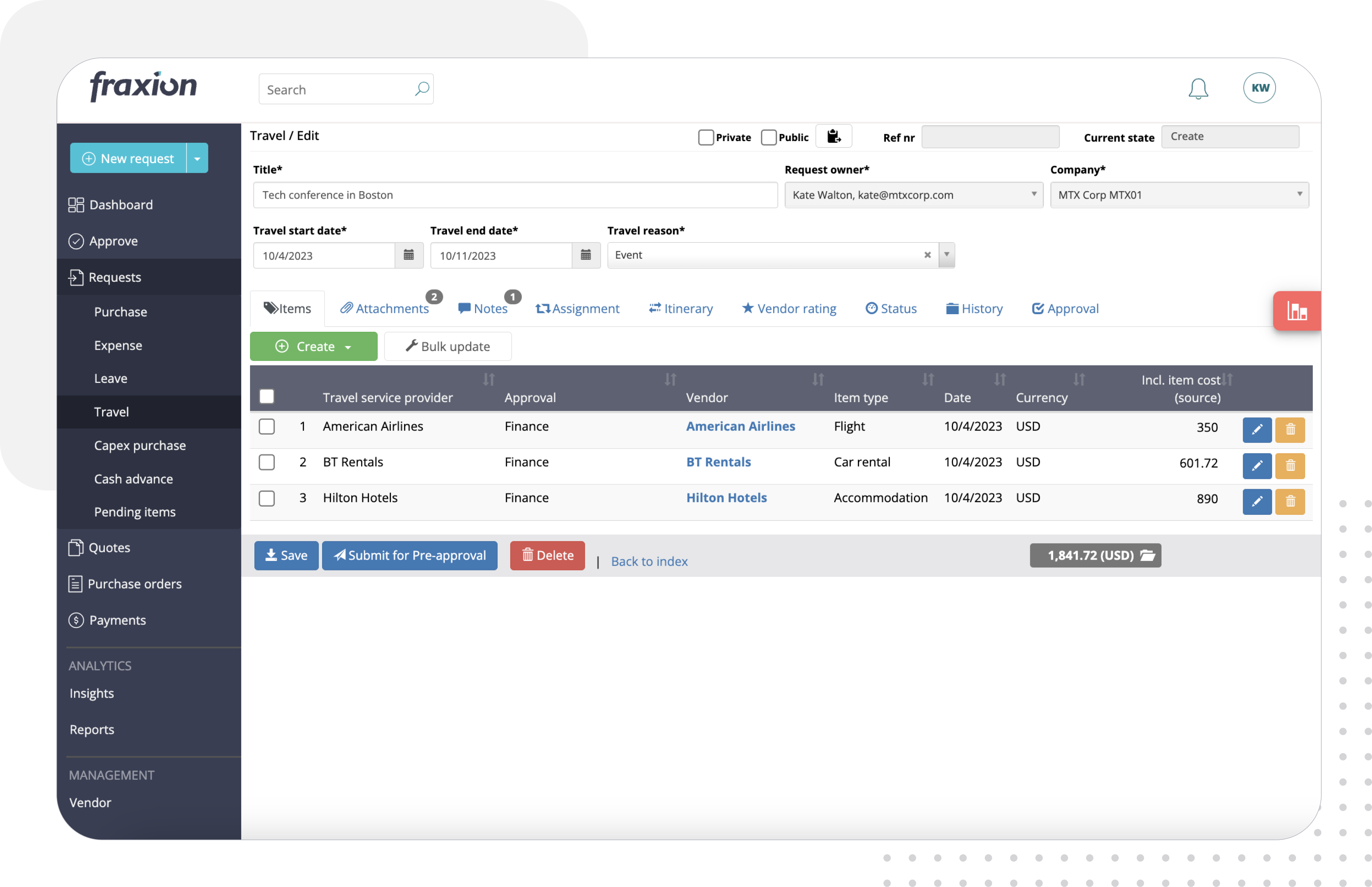 Expense Management | Fraxion